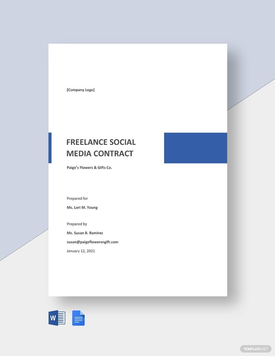 Social Media Management Contract Template - Google Docs, Word ...