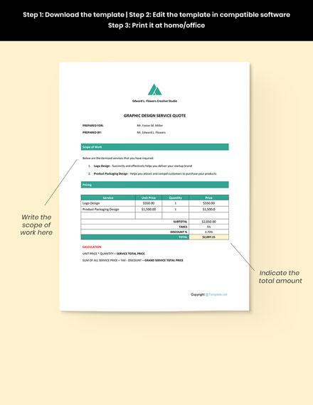 Simple Quotation Template - Google Docs, Google Sheets, Excel, Word, Apple Numbers, Apple Pages ...