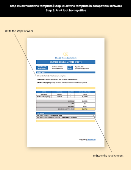 FREE Formal Freelance Quotation - Word | Excel | Google Doc | Apple ...