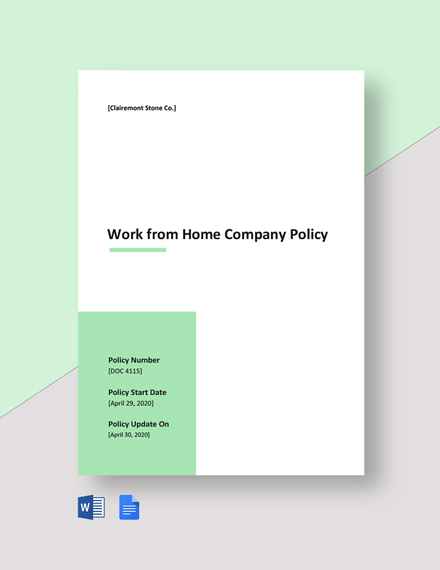 Free Professional Generic Work from Home Policy Template
