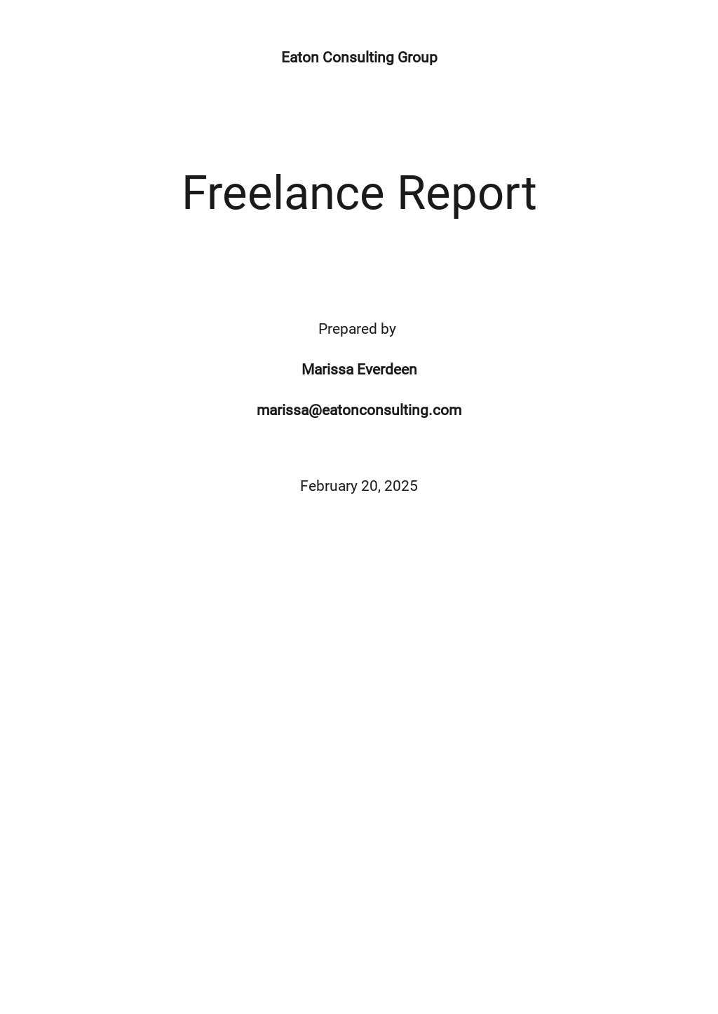 Basic Freelance Report Template [Free PDF] - Google Docs, Word ...