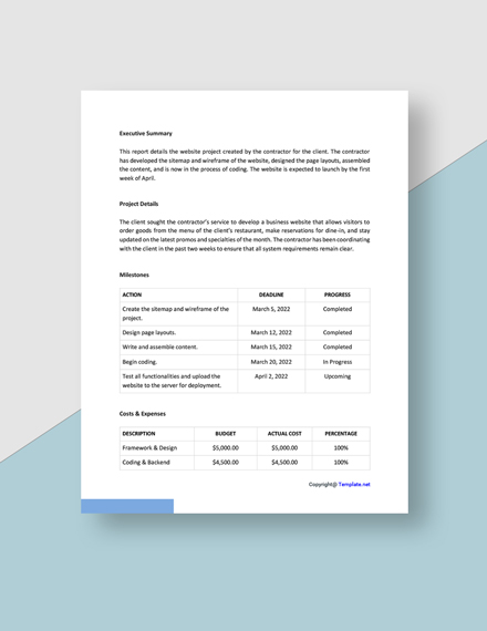 FREE Sample Freelance Report - Word | Google Docs