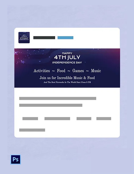 Free 4th of July Email Newsletter Template - HTML5, PSD | Template.net