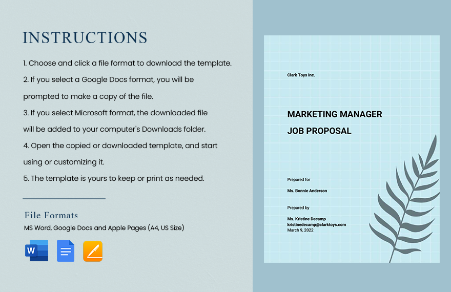 Job Proposal Sample Template - Google Docs, Word | Template.net