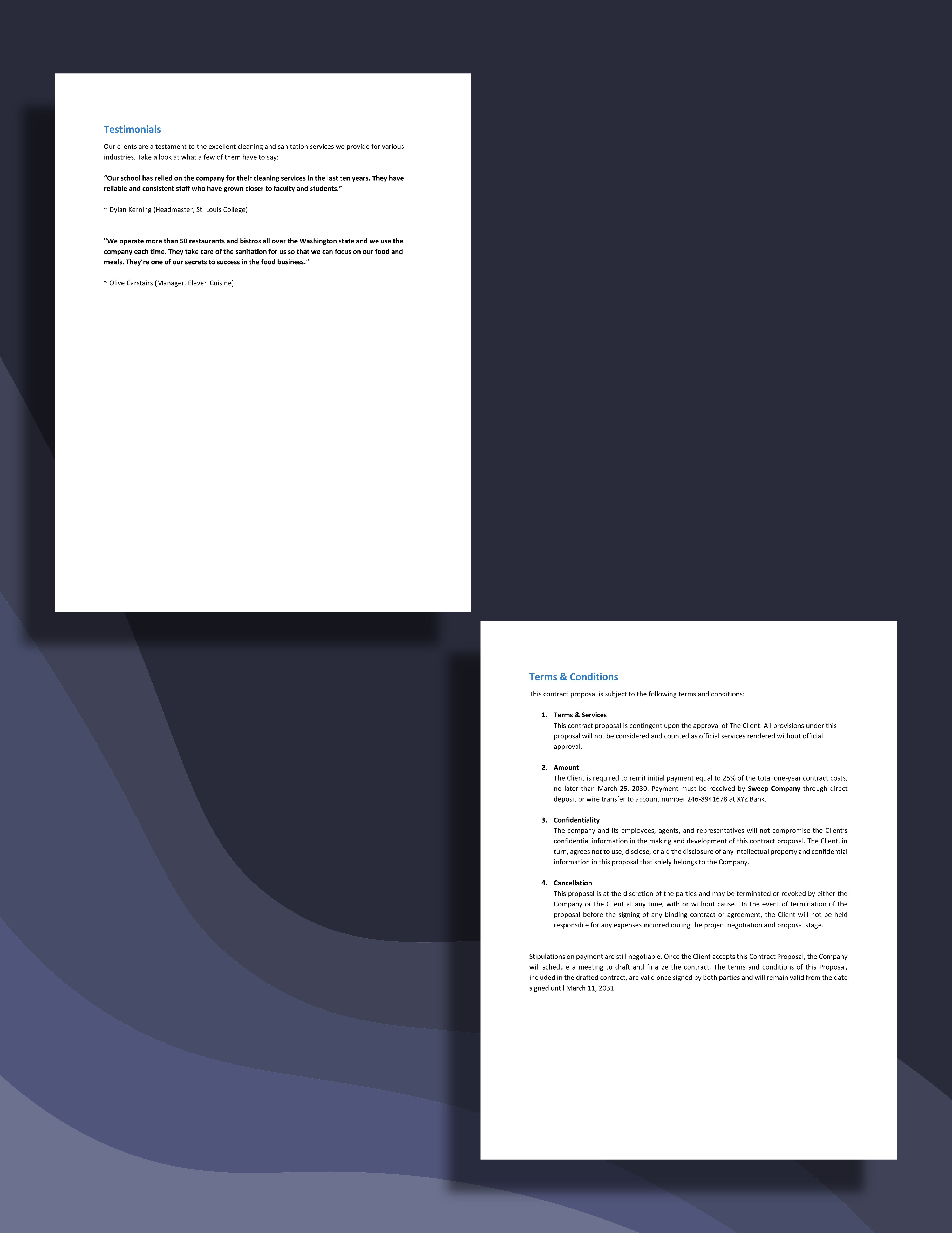 Contract Proposal Sample Template - Google Docs, Word, Apple Pages ...