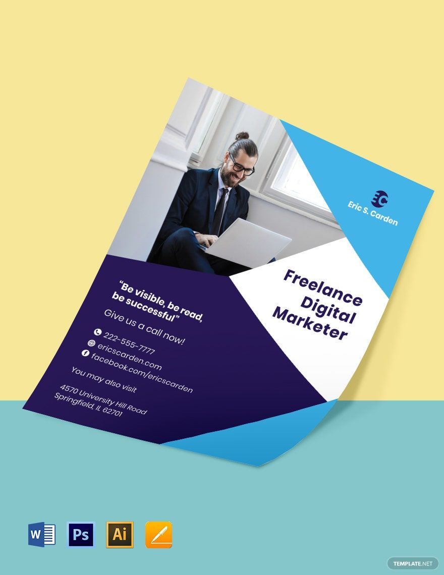 Free Simple Freelance Flyer Template - Illustrator, Word, Apple Pages ...