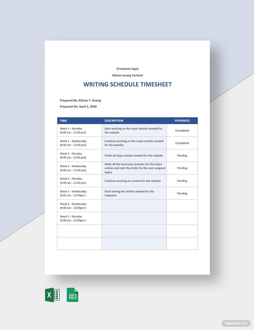 Freelance Biweekly Timesheet Template Google Docs Google Sheets 