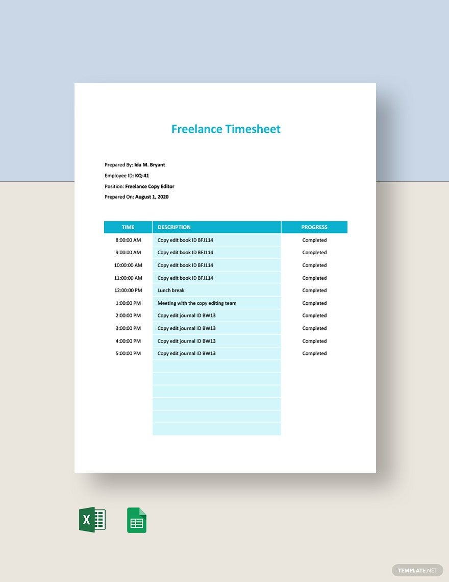 Free Freelance Timesheet Template Download In Google Docs Google 