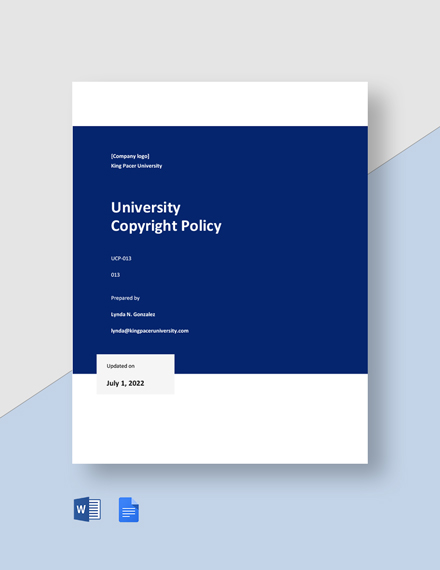 Free University Copyright Policy Template - Google Docs, Word ...