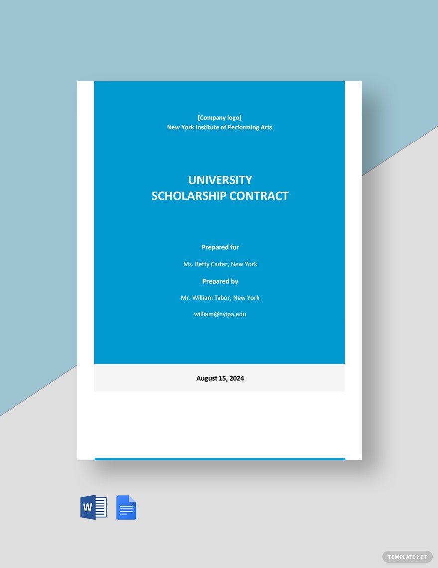 Free Blank University Contract Template - Google Docs, Word | Template.net