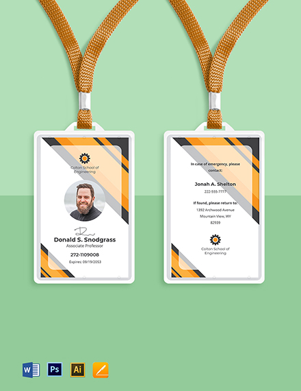 University Librarian ID Card Template - Download in Word, Illustrator ...