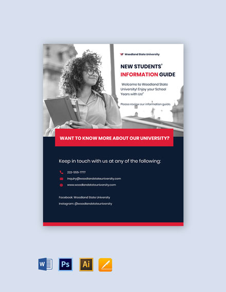 Free Elegant University Flyer Template - Google Docs, Illustrator, Word ...