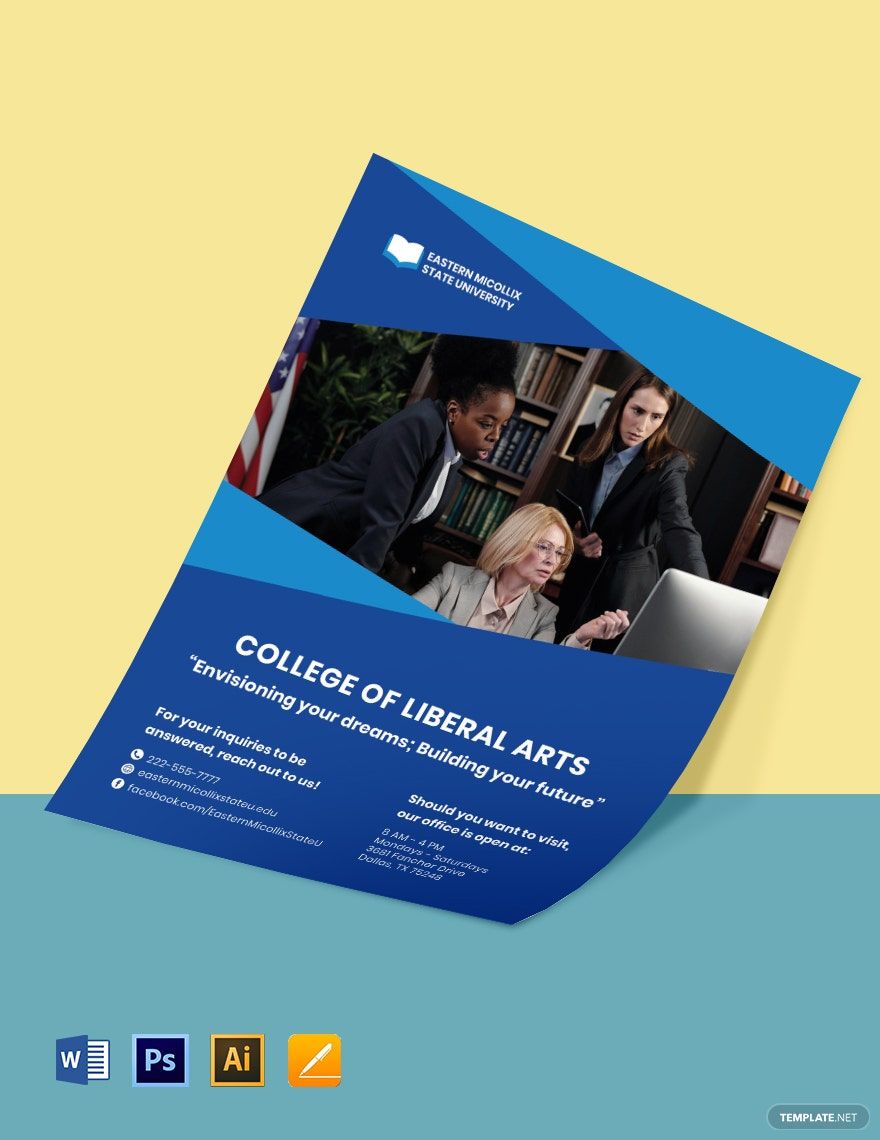 Free Modern University Flyer Template - Google Docs, Illustrator, Word ...