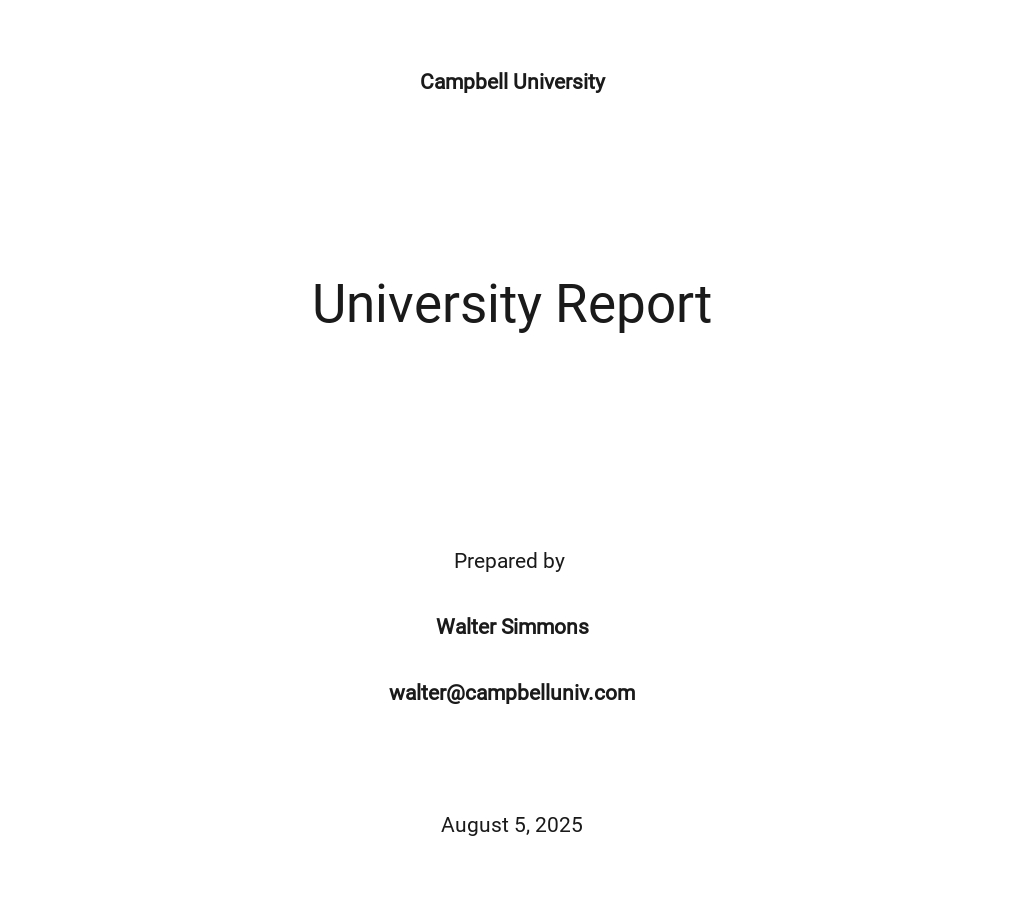 One Page University Report Template - Google Docs, Word | Template.net