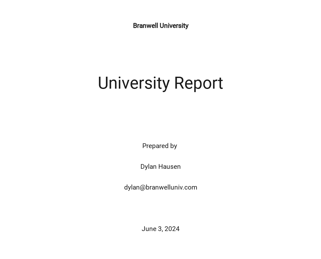 FREE Basic University Report Template - Word (DOC) | Google Docs