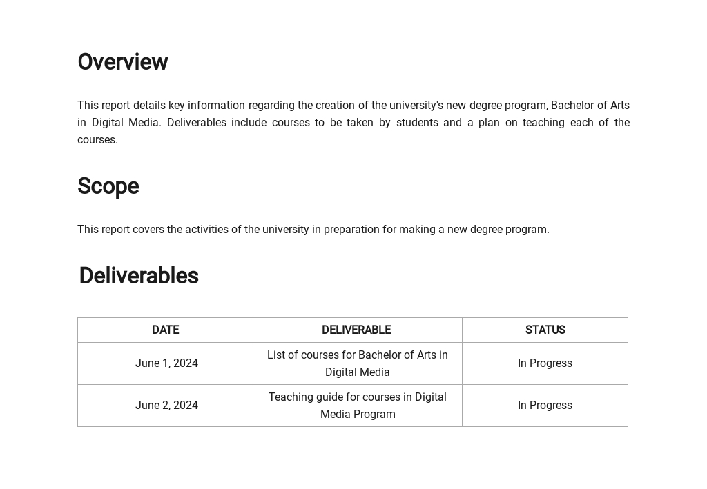 FREE Basic University Report Template - Word (DOC) | Google Docs