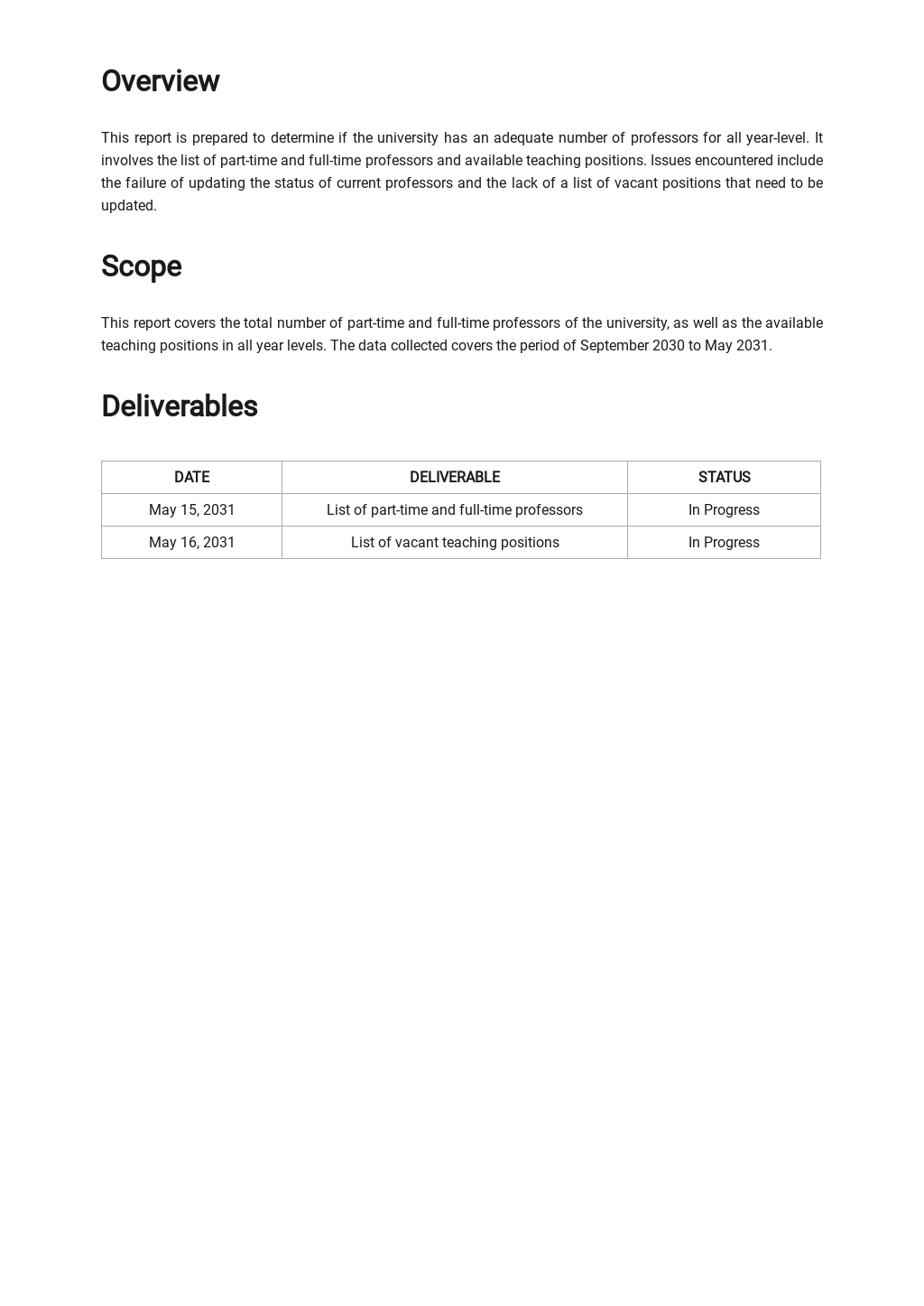 Free Sample University Report Template - Google Docs, Word | Template.net