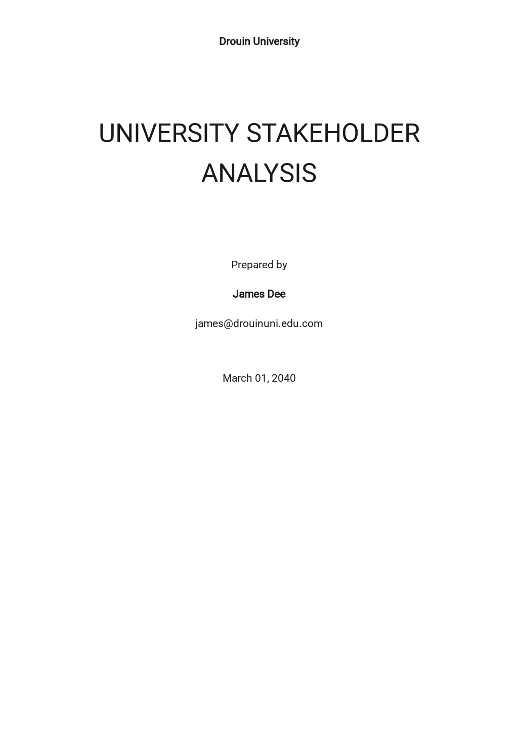 Stakeholder Analysis Template - Google Docs, Word, Apple Pages, PDF ...