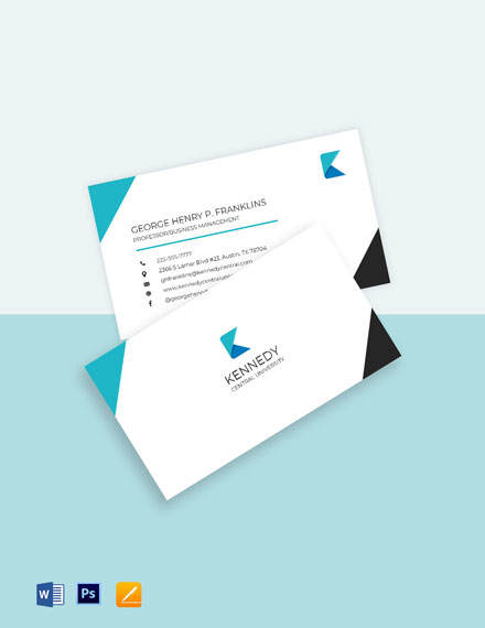 Education Business Card Template - Illustrator, Word, Apple Pages, PSD ...