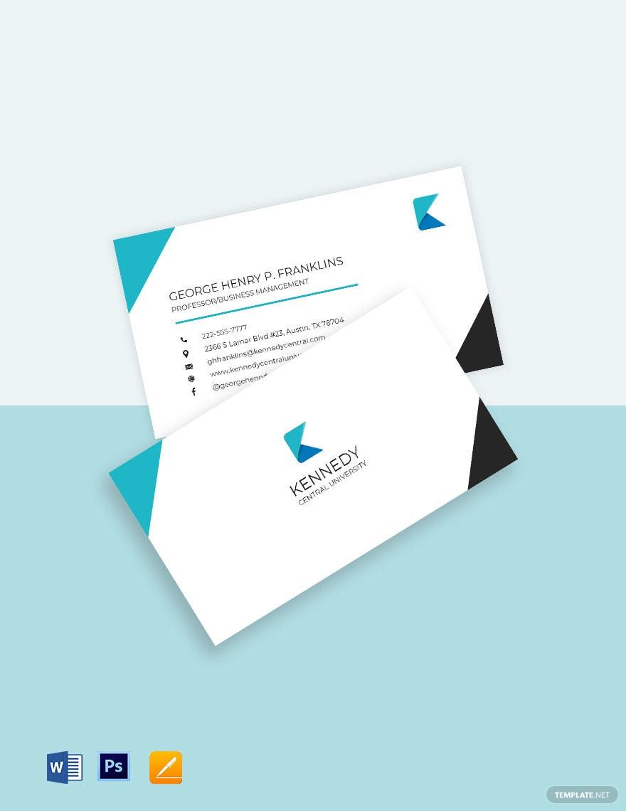 Education Business Card Template - Illustrator, Word, Apple Pages, PSD ...