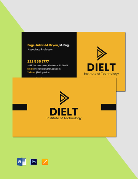 Free Simple University Business Card Template - Word, Apple Pages, PSD ...
