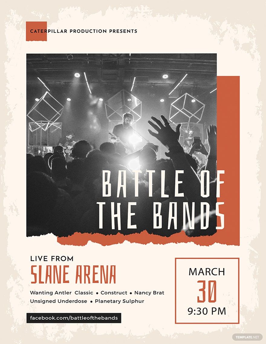 Band Poster Template Illustrator Apple Pages PSD Template