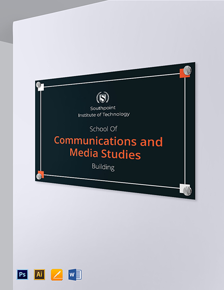 University Sign Board Template - Illustrator, Word, PSD | Template.net