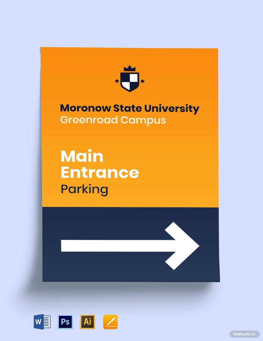 University Welcome Sign Template - Illustrator, Word, Apple Pages, PSD ...