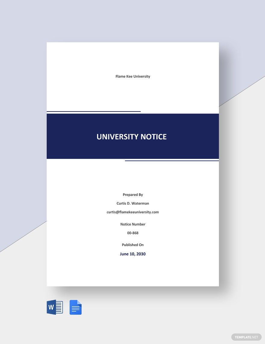 Free University Admission Notice Template - Google Docs, Word ...