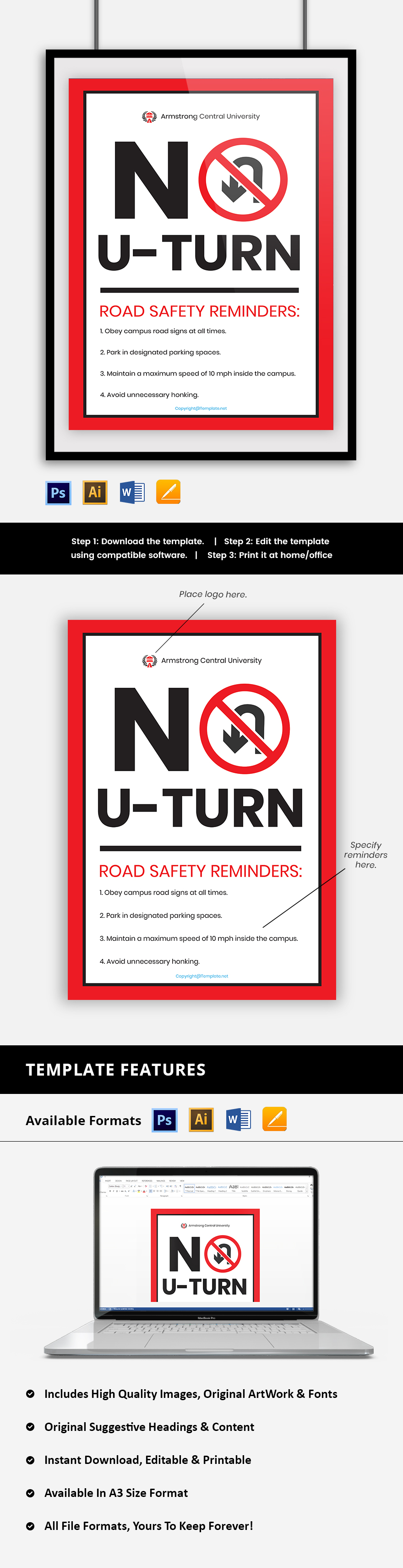 University Welcome Sign Template - Illustrator, Word, Apple Pages, PSD ...