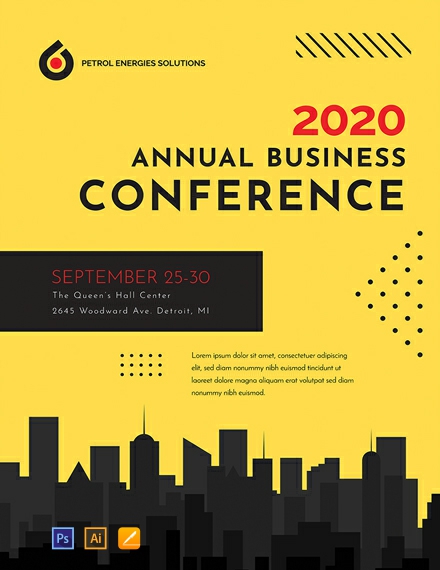 Sample Conference Poster Template Illustrator Apple Pages PSD 