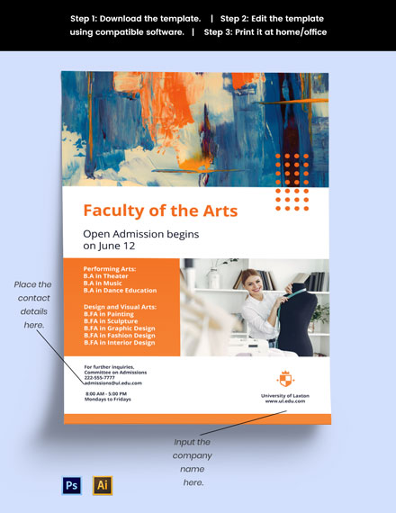Free Modern University Poster Template - Illustrator, PSD | Template.net