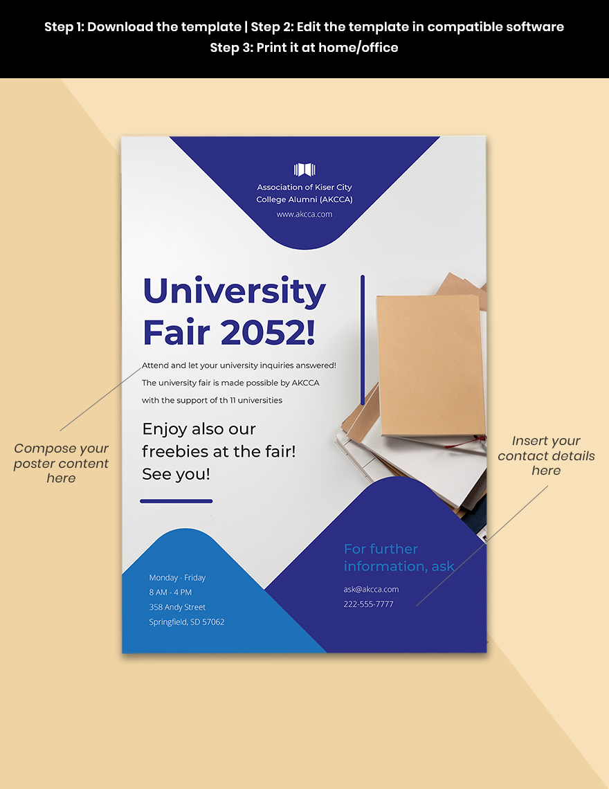 Free Simple University Poster Template - Illustrator, PSD | Template.net
