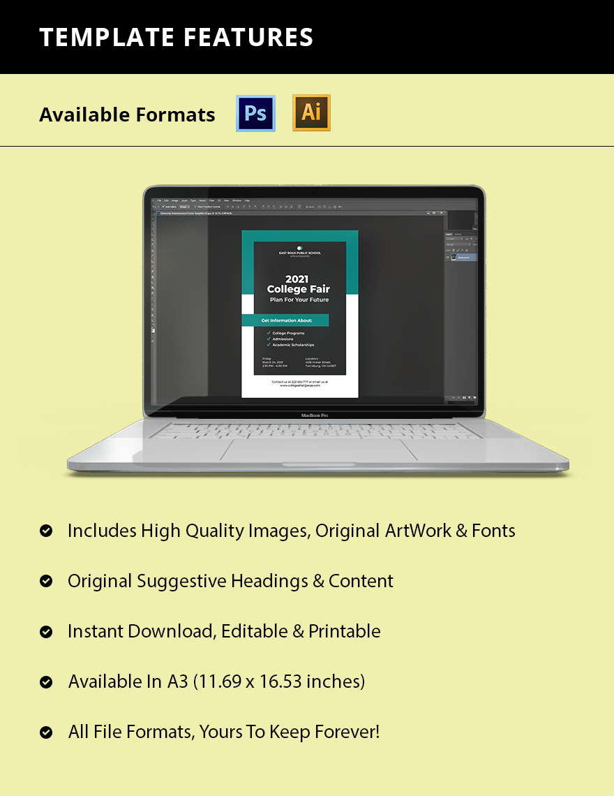University Advertisement Poster Template - Download in Illustrator, PSD ...