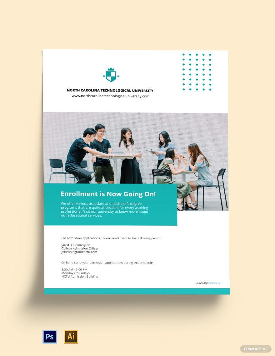 Free Simple University Poster Template - Illustrator, PSD | Template.net