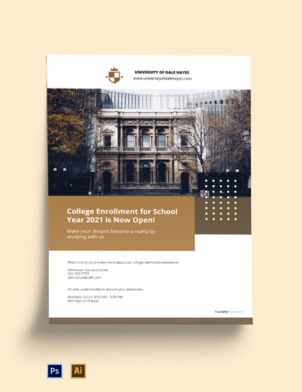 Free Modern University Poster Template - Illustrator, PSD | Template.net