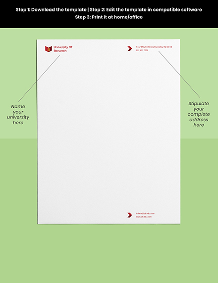 Free Simple University Letterhead Template - Illustrator, Word, Apple ...