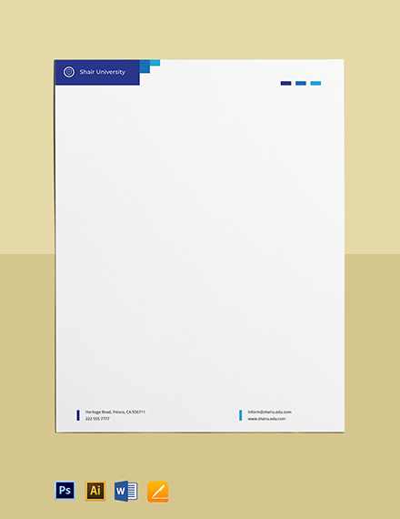 Free Simple University Letterhead Template - Illustrator, Word, Apple ...