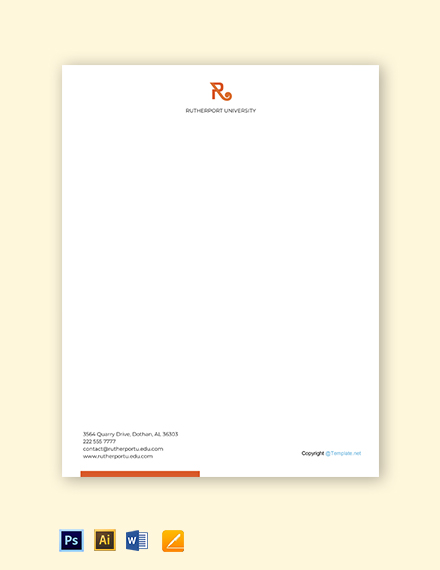 Free Simple University Letterhead Template - Illustrator, Word, Apple ...