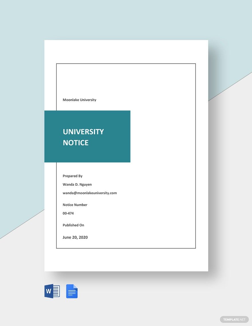 Free University Admission Notice Template - Google Docs, Word ...