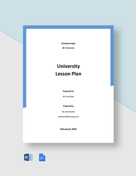 Free Basic University Lesson Plan Template - Google Docs, Word, Apple ...