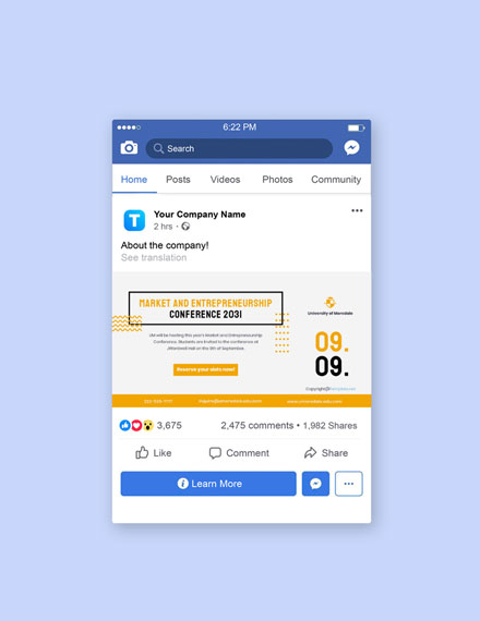 FREE Basic University Facebook Cover - PSD | HTML