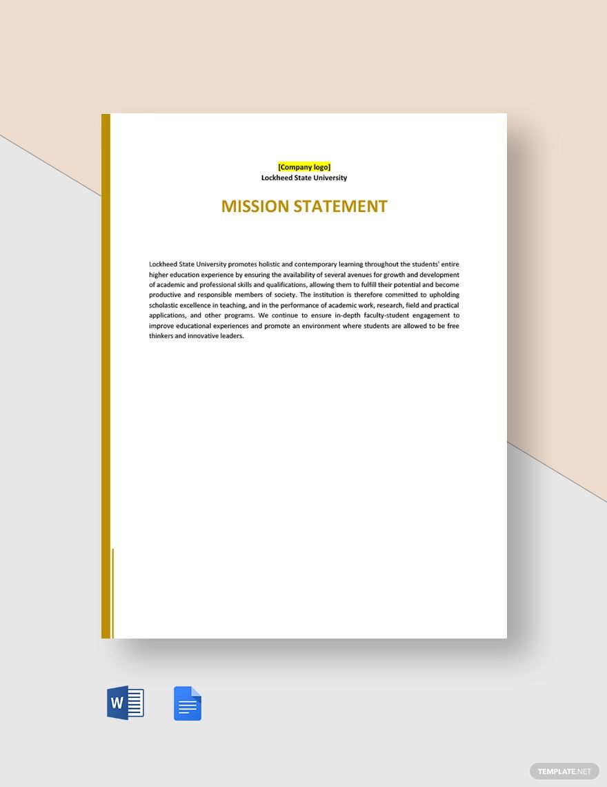 Cleaning Service Mission Statement Template Google Docs Word 