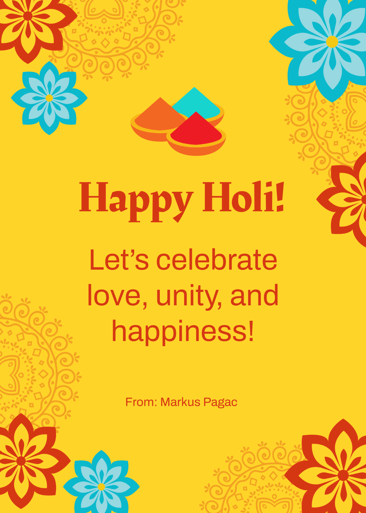 Free Holi Email Template To Edit Online