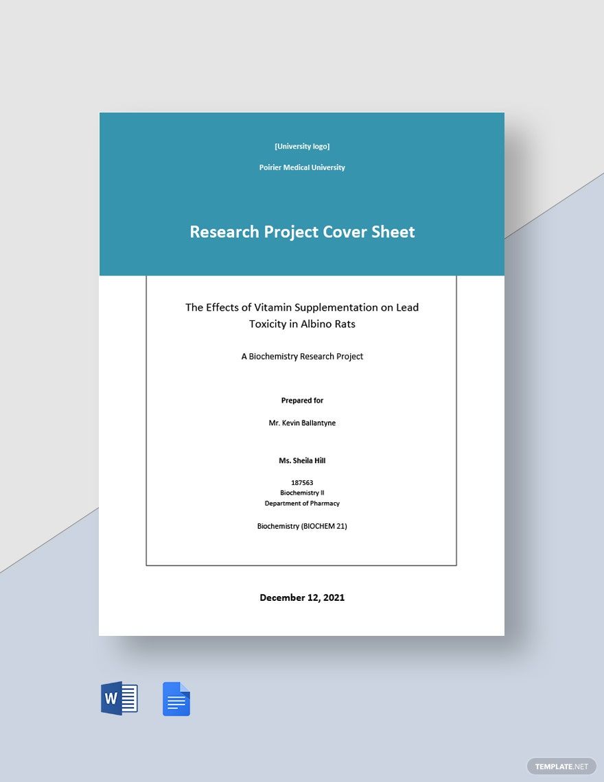 Free University Cover Sheet Template Word Template
