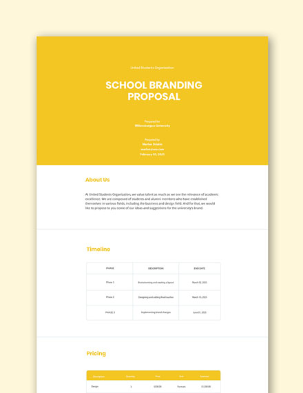 Simple School Business Proposal Template - Google Docs, Word, Apple ...
