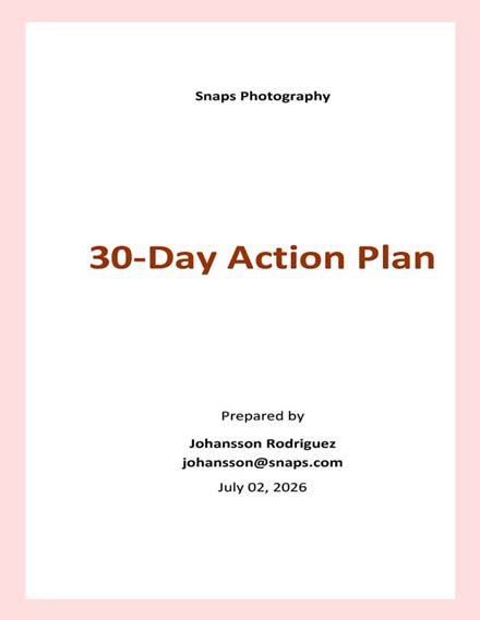 30 Days Action Plan Template - Google Docs, Word, Apple Pages, PDF ...