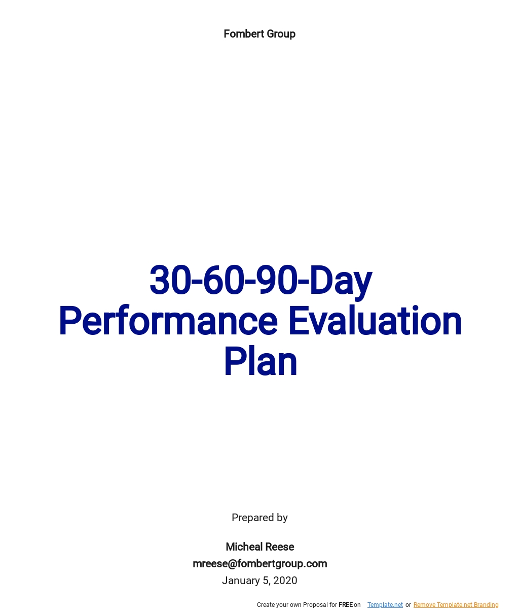 30 60 90 Day Performance Evaluation Template Free PDF Word Apple