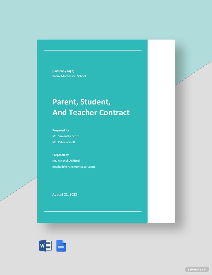 Student Behavior Contract Template - Google Docs, Word | Template.net
