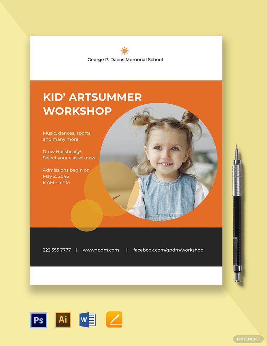 Free Creative School Flyer Template - Illustrator, Word, Apple Pages ...